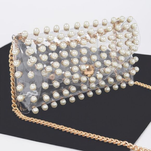 BB Boutique | Bags | Rhinestone Clear Belt Bag Wchain | Poshmark